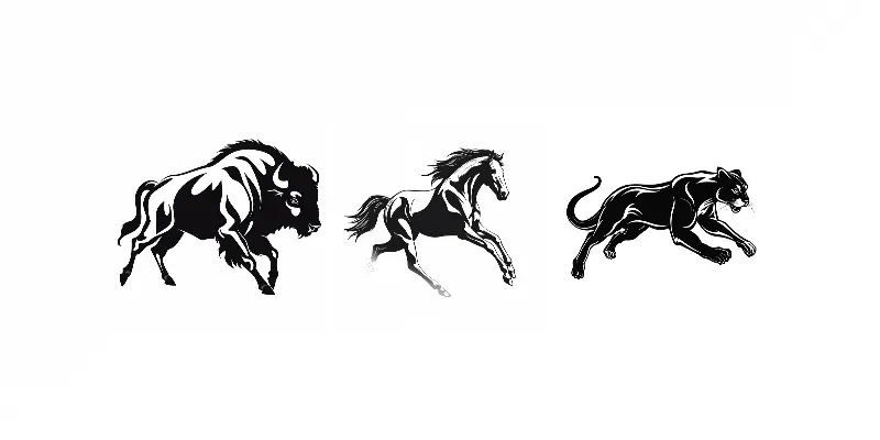 2D Illustrations Of Running Animal Silhouettes Midjourney Prompt ...
