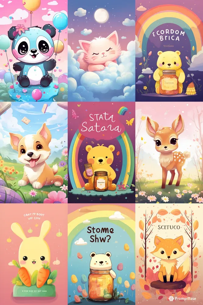 Shiny Kawaiistyle Book Covers Midjourney Prompt | PromptBase