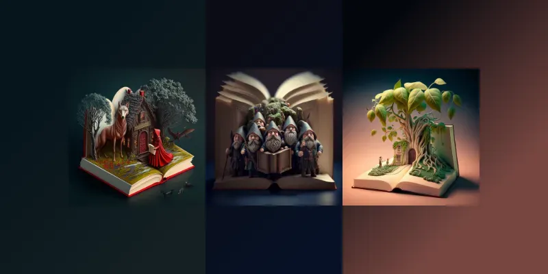 Storybook Scenes Pop Up Art Midjourney Prompt | PromptBase