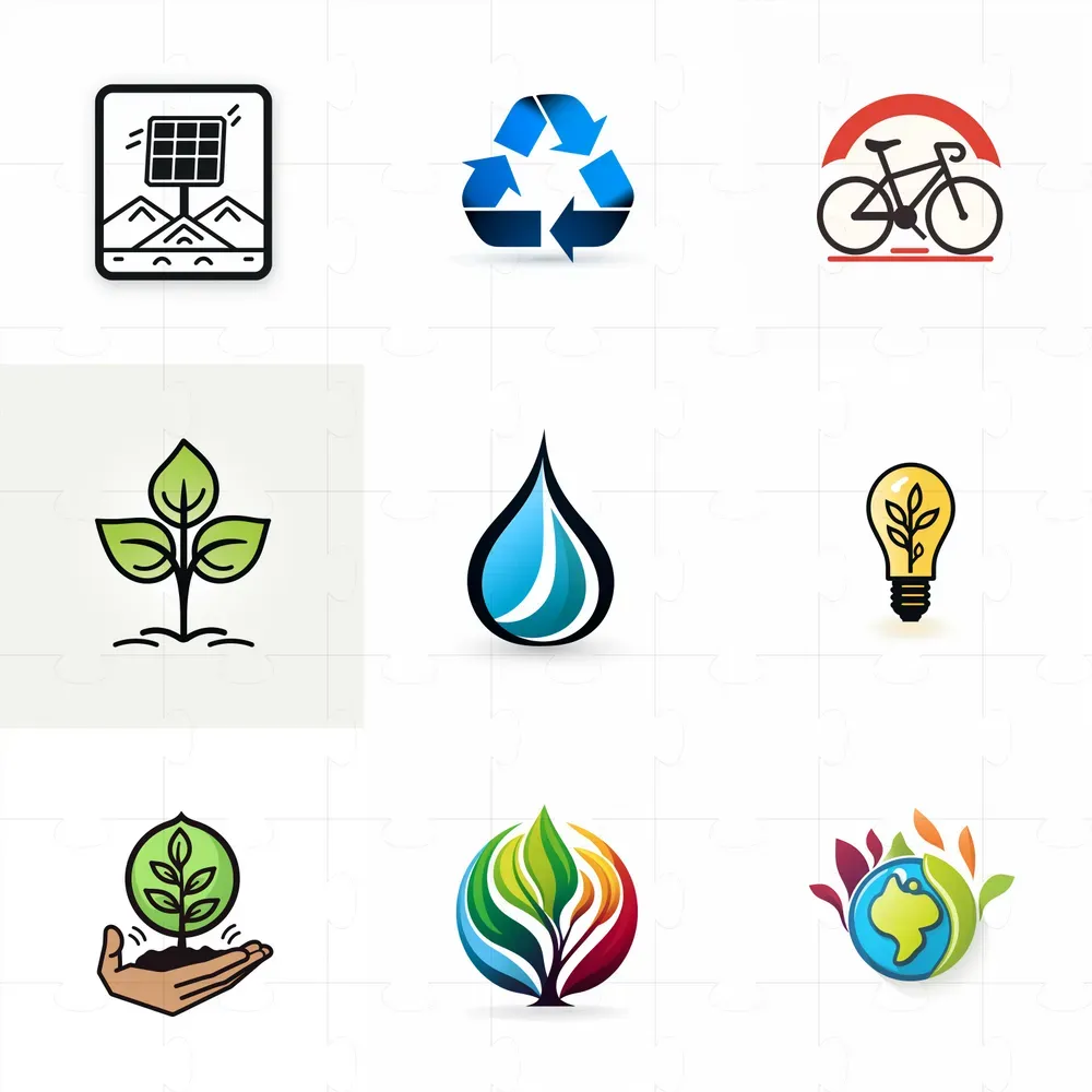 Simple Sustainability Icons Midjourney Prompt | PromptBase