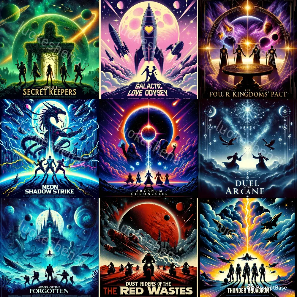 Outer Space Themed Movie Poster Art DALL·E Prompt | PromptBase
