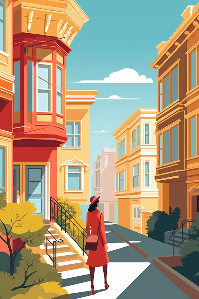 Flat Vector Illustration Posters Midjourney Prompt | PromptBase