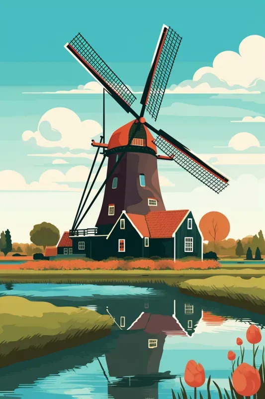 Flat Vector Illustration Posters Midjourney Prompt | PromptBase