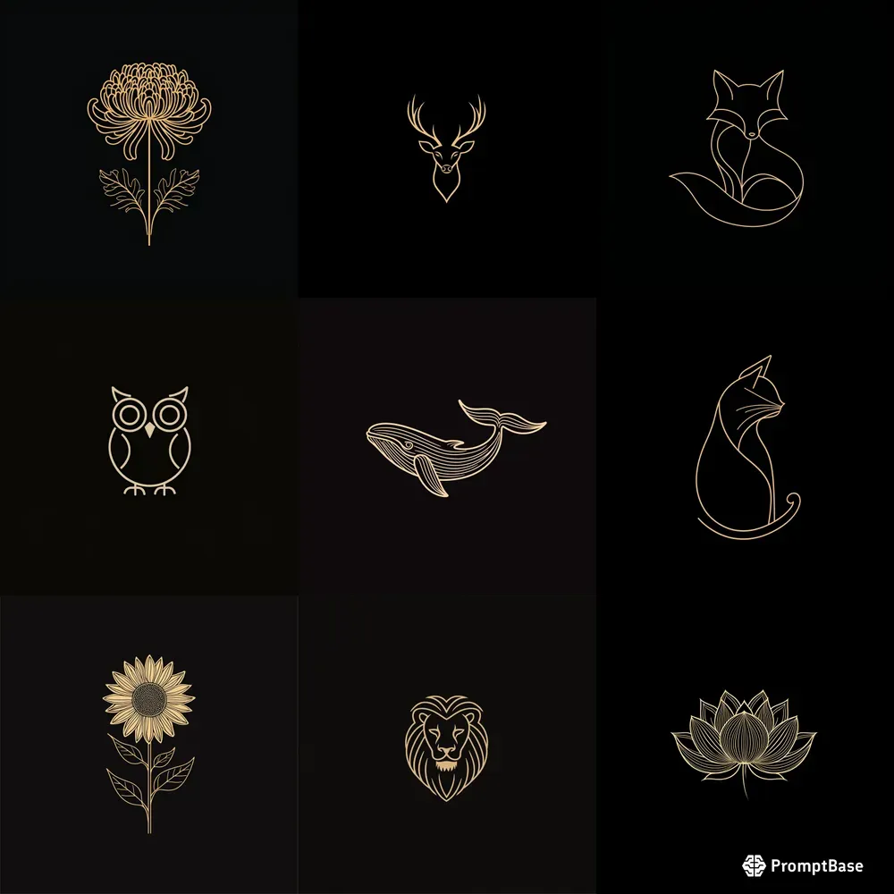 Timeless Minimal Line Art Logos Midjourney Prompt | PromptBase
