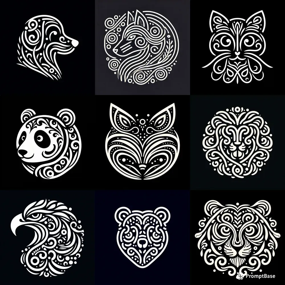 Fantasy Line Art Logos Vectors DALL·E Prompt | PromptBase