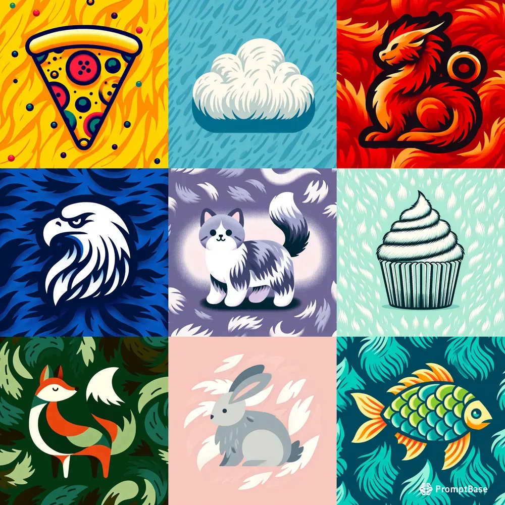 Vector Fur Icons DALL·E Prompt | PromptBase