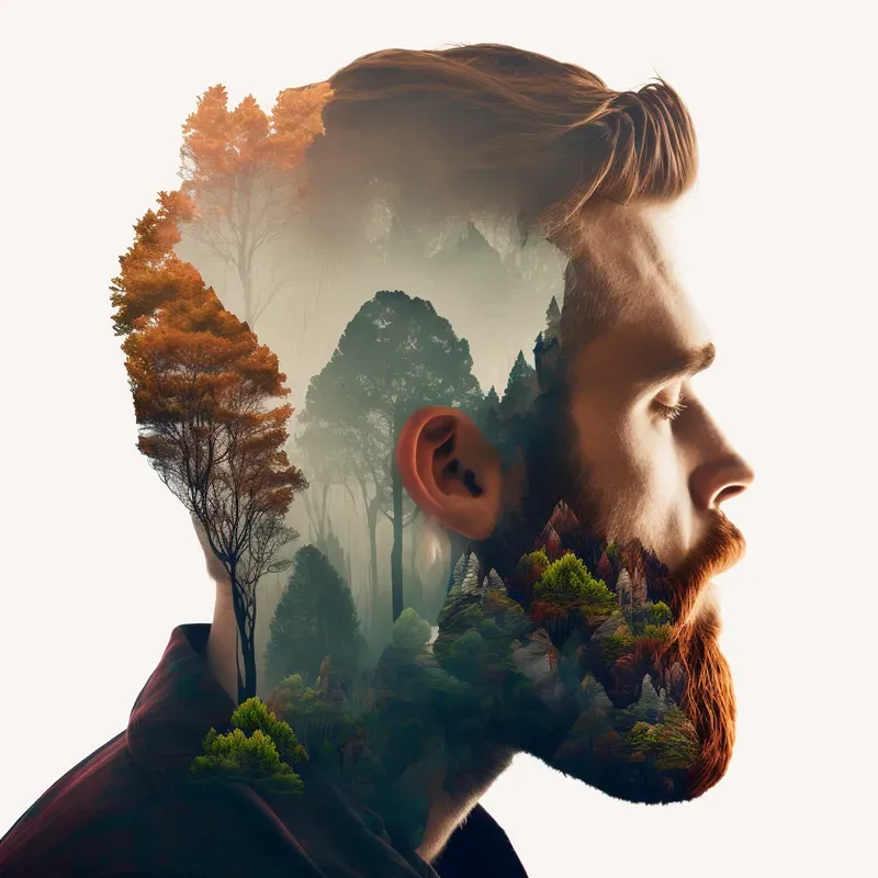 Beautiful Double Exposure Portraits Midjourney Prompt | PromptBase