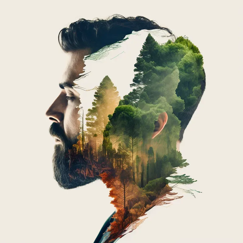 Beautiful Double Exposure Portraits Midjourney Prompt | PromptBase