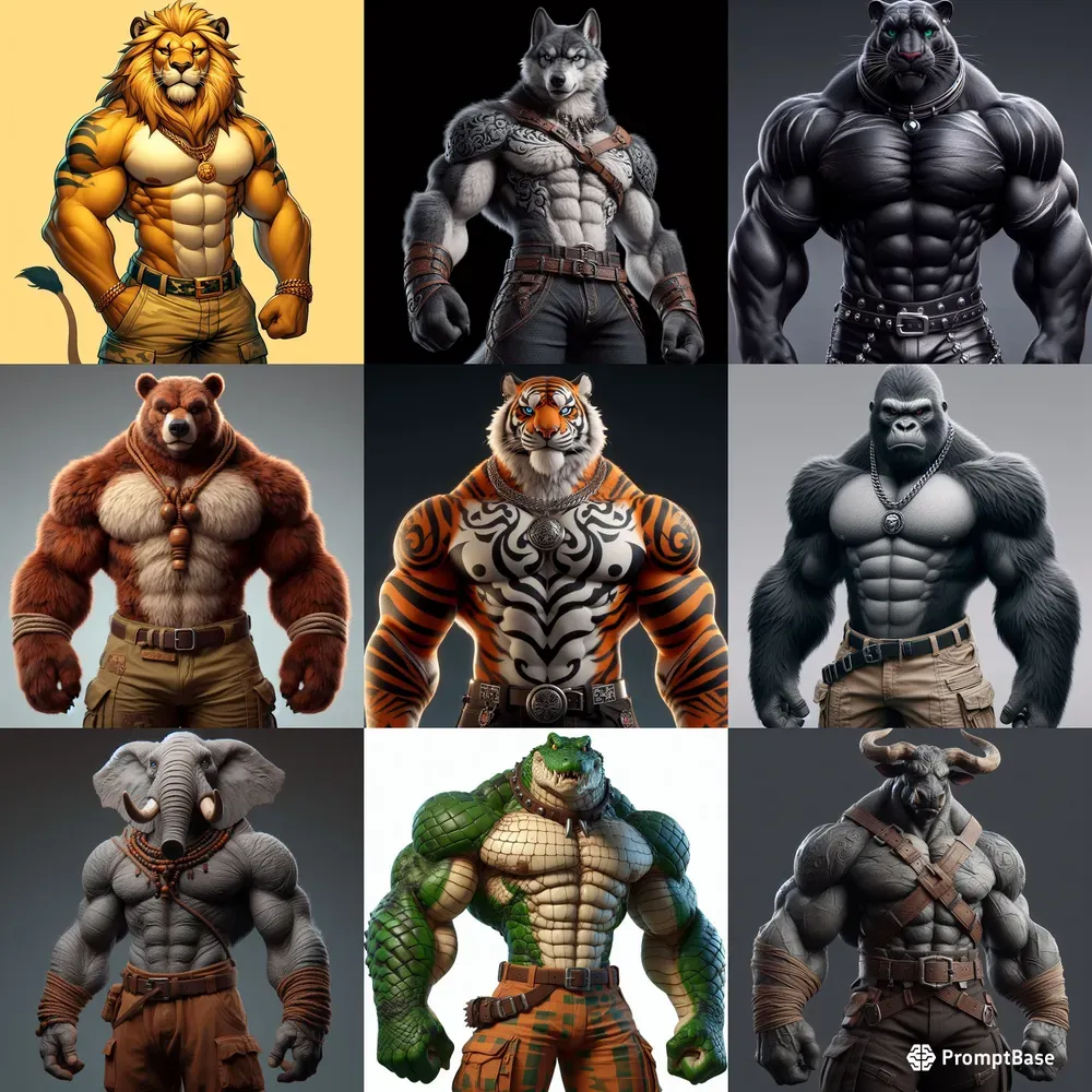 Anthropomorphic Animal Game Characters DALL·E Prompt | PromptBase