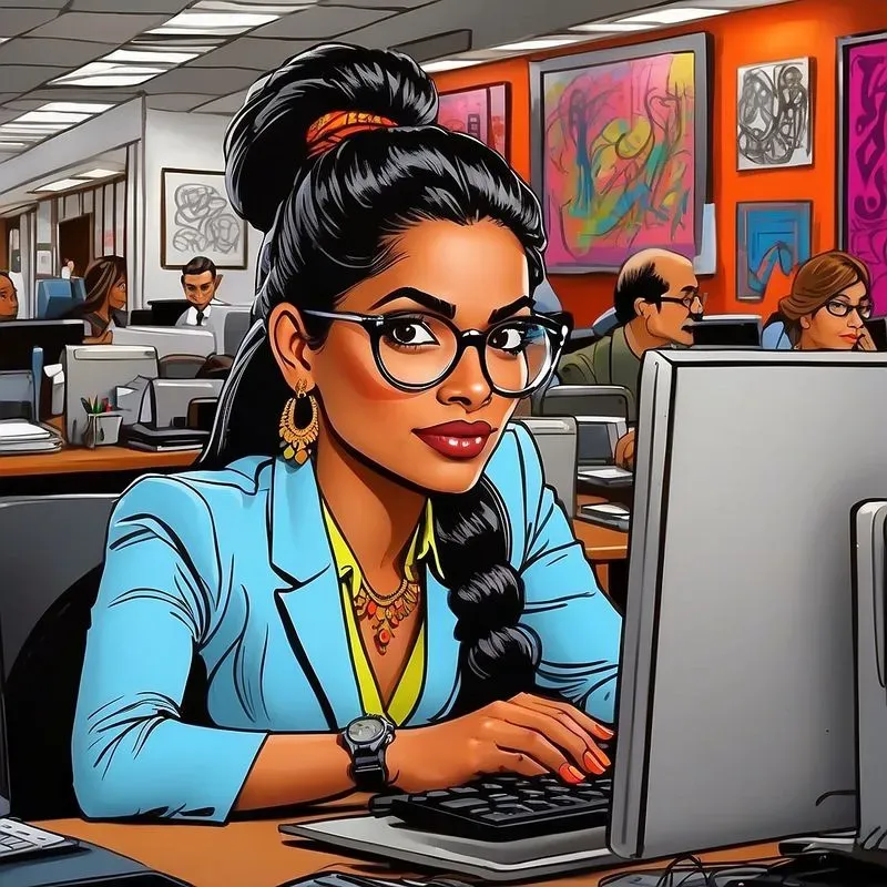 Fun At Work Cartoon Paintings Leonardo Ai Prompt | PromptBase