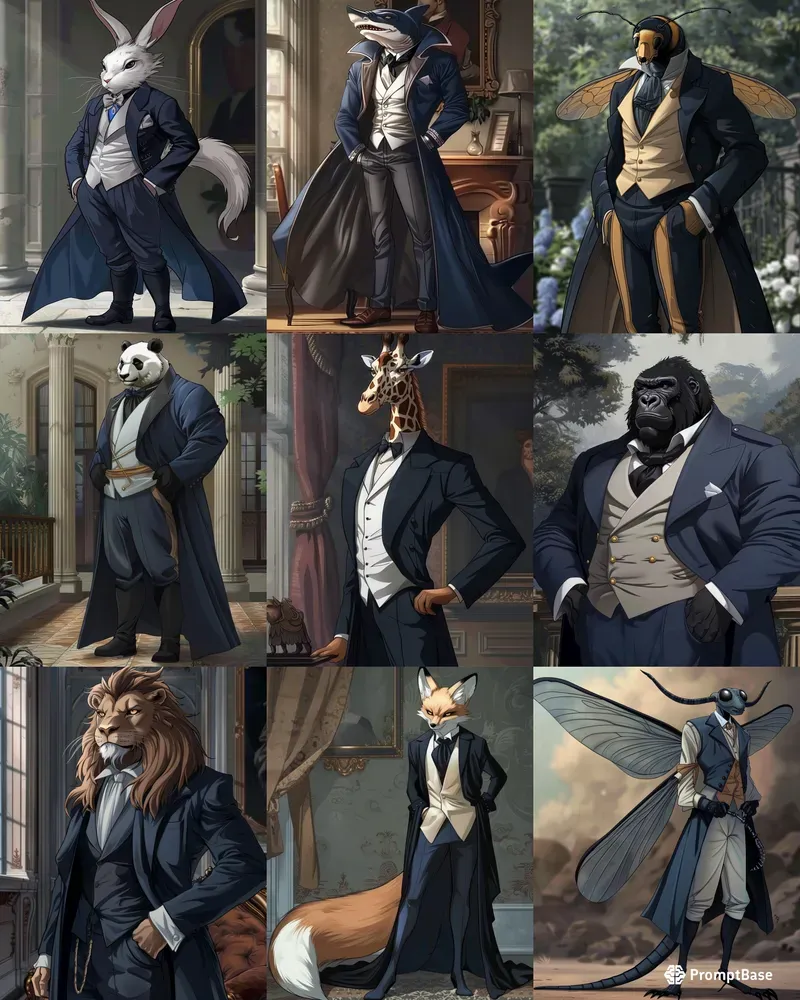 Victorian Era Anthropomorphic Animals Midjourney Prompt | PromptBase