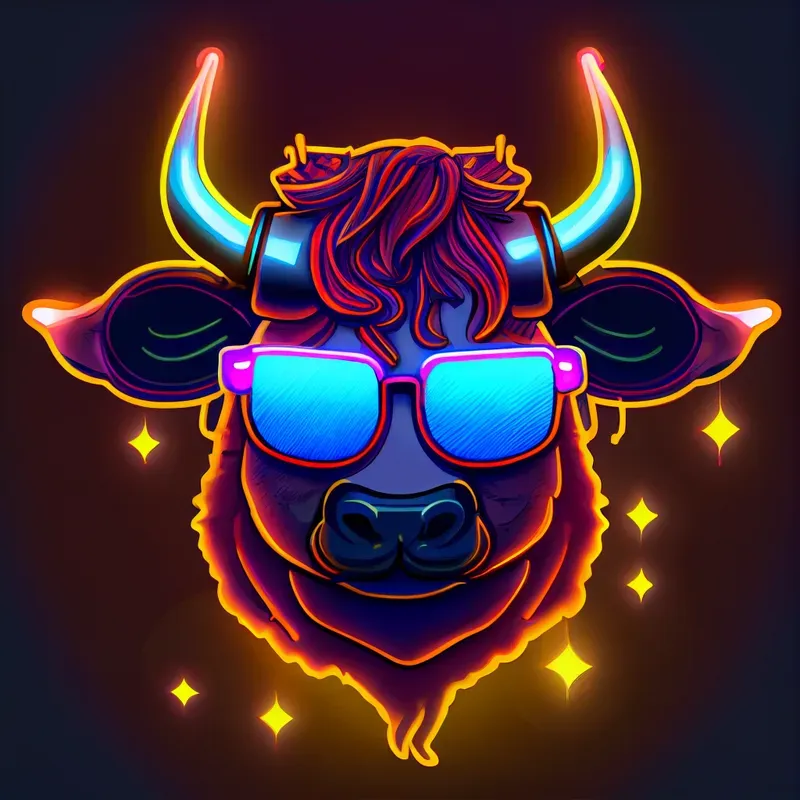 Neon Animal Stickers And Avatars Midjourney Prompt | PromptBase