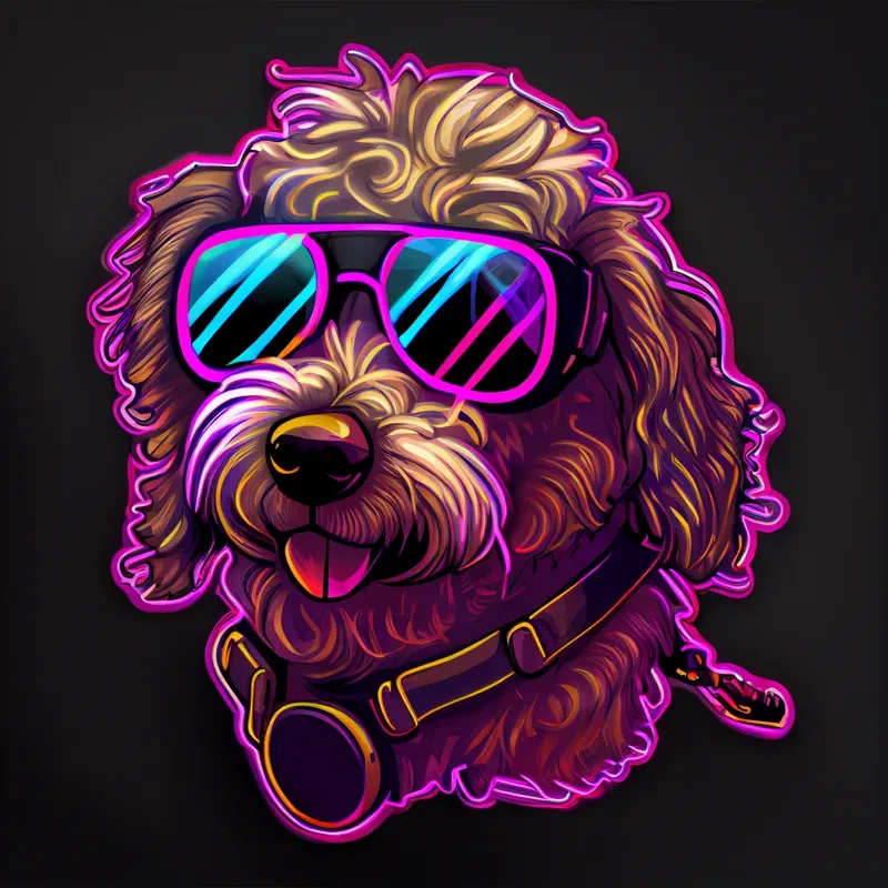 Neon Animal Stickers And Avatars Midjourney Prompt | PromptBase