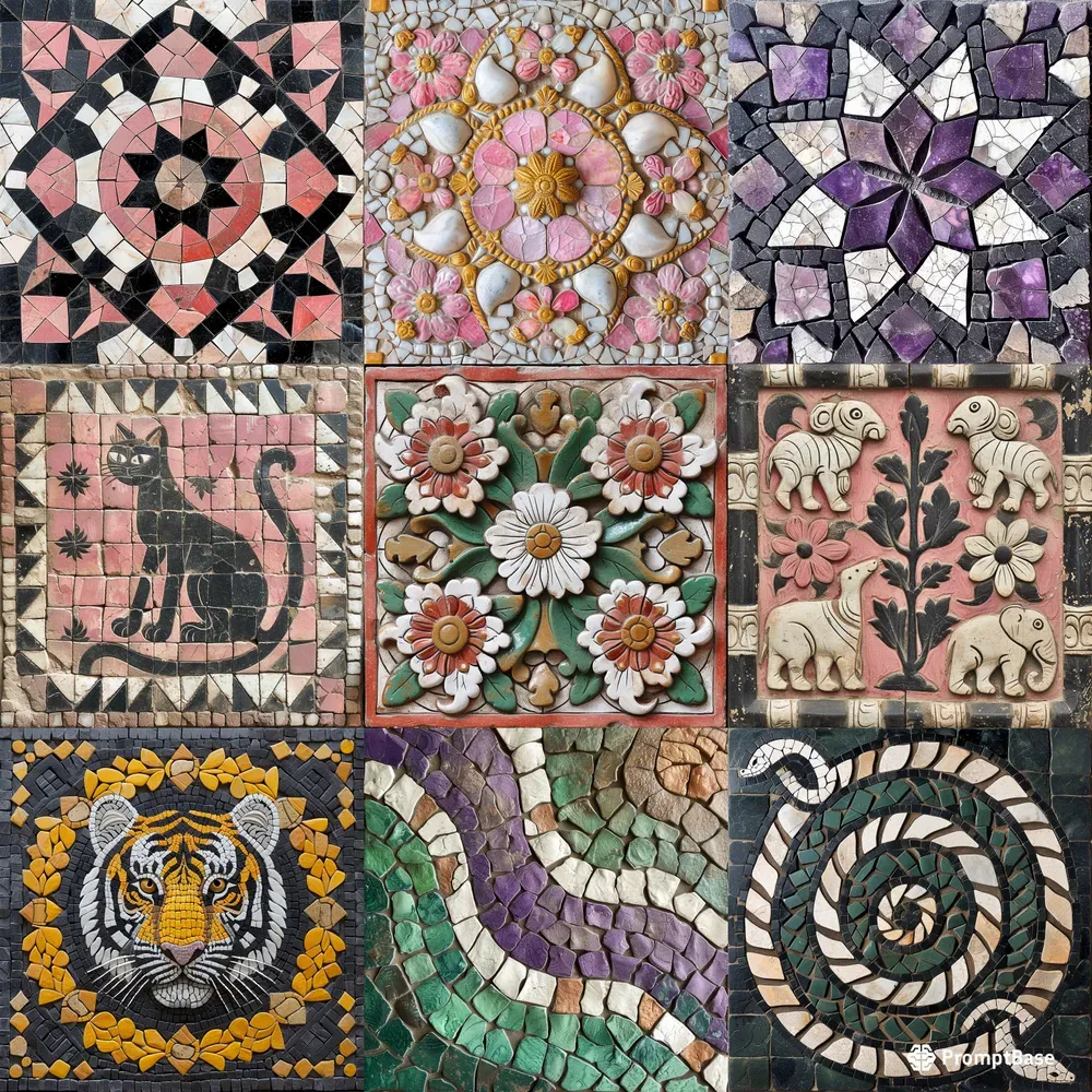 The Art Of Clay Mosaics In India Midjourney Prompt | PromptBase