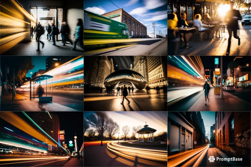 Long Exposure Street Photography Midjourney Prompt | PromptBase