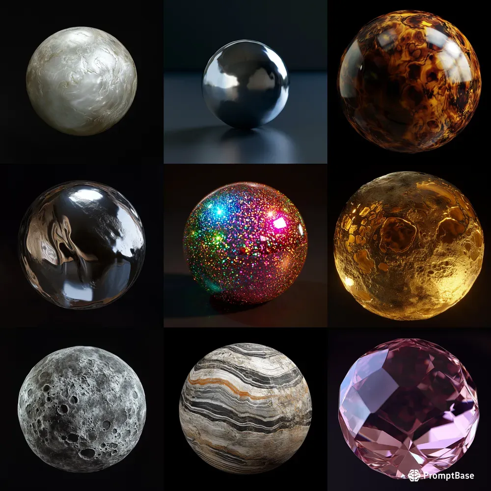 3D Texture Spheres Midjourney Prompt | PromptBase