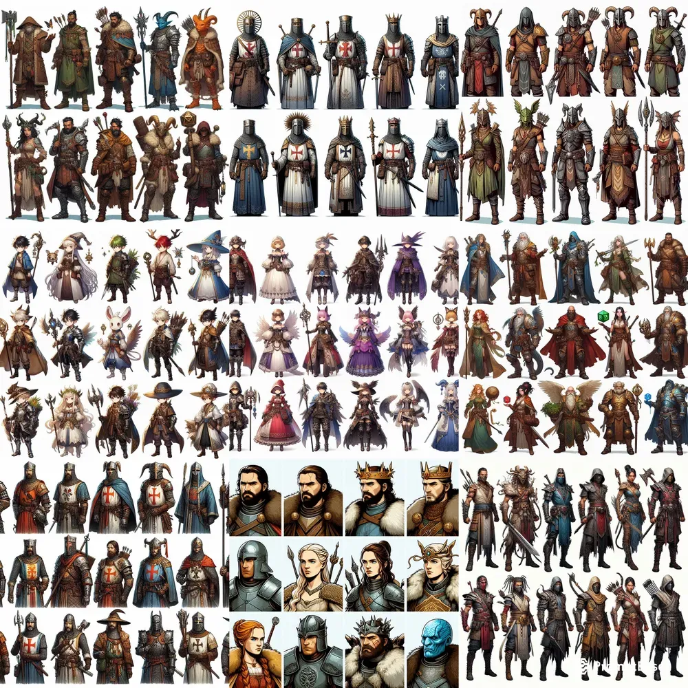 Characters Icons Mmorpg Heroes DALL·E Prompt | PromptBase