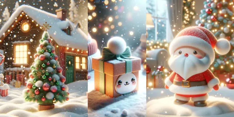 Cute Christmas 3D Renders DALL·E Prompt | PromptBase