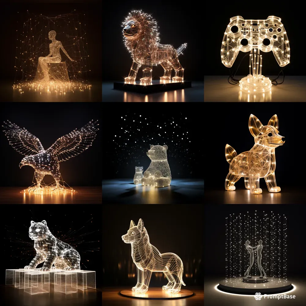 Tangled Light Sculptures Midjourney Prompt | PromptBase