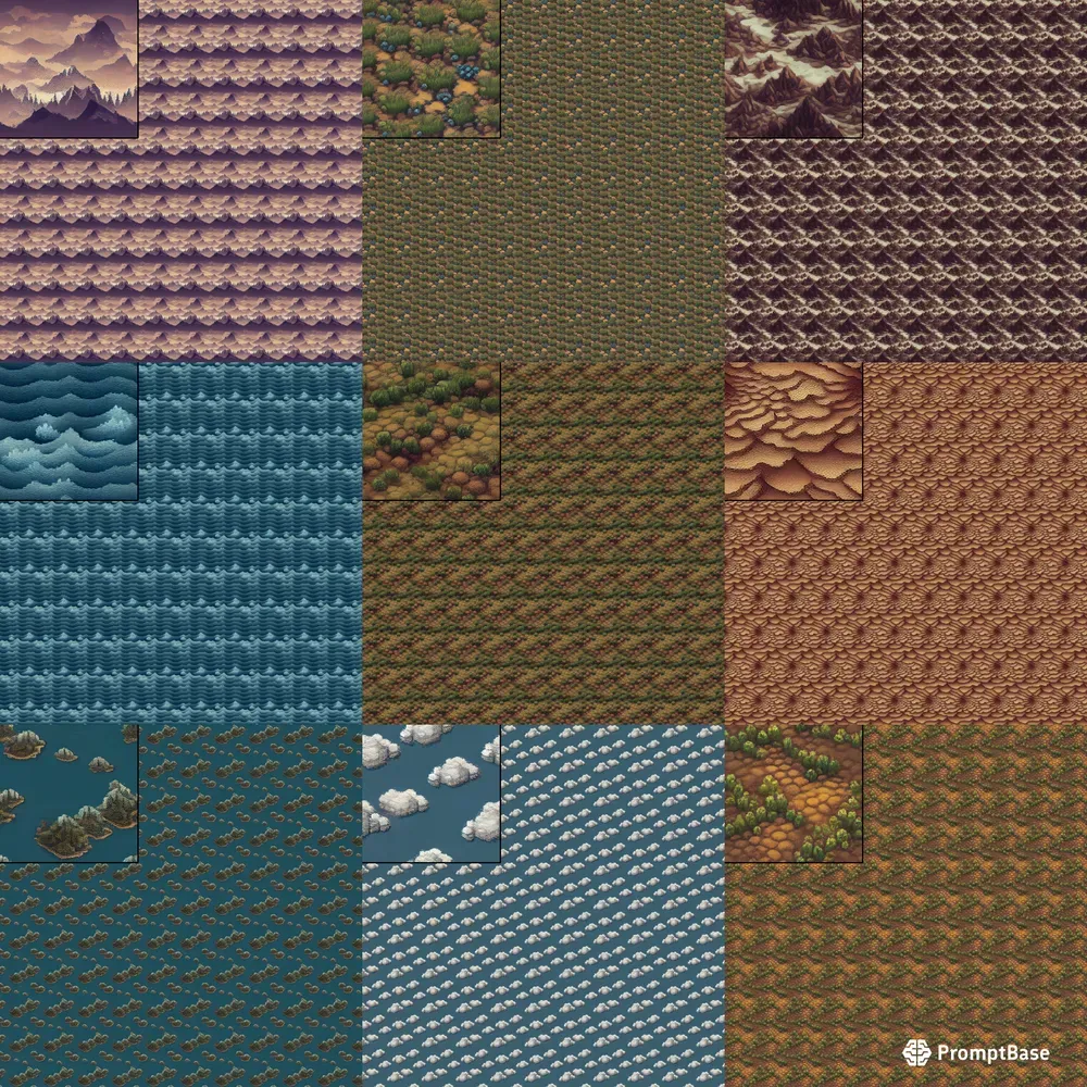 16-Bit Game Map Textures Midjourney Prompt | PromptBase