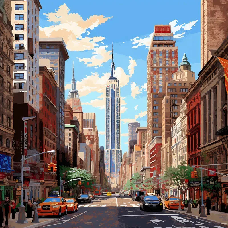 City Poster Pixel Art And Oil Paintings Midjourney Prompt | PromptBase
