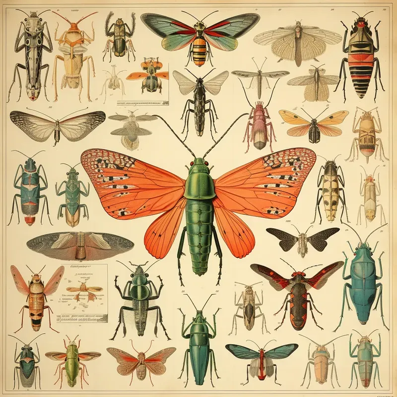Vintage Lithography Entomology Charts Midjourney Prompt | PromptBase