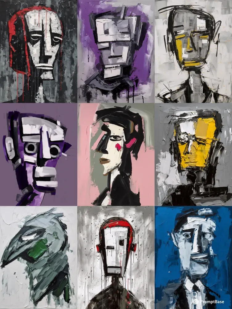 Abstract Art Of Characters Midjourney Prompt | PromptBase