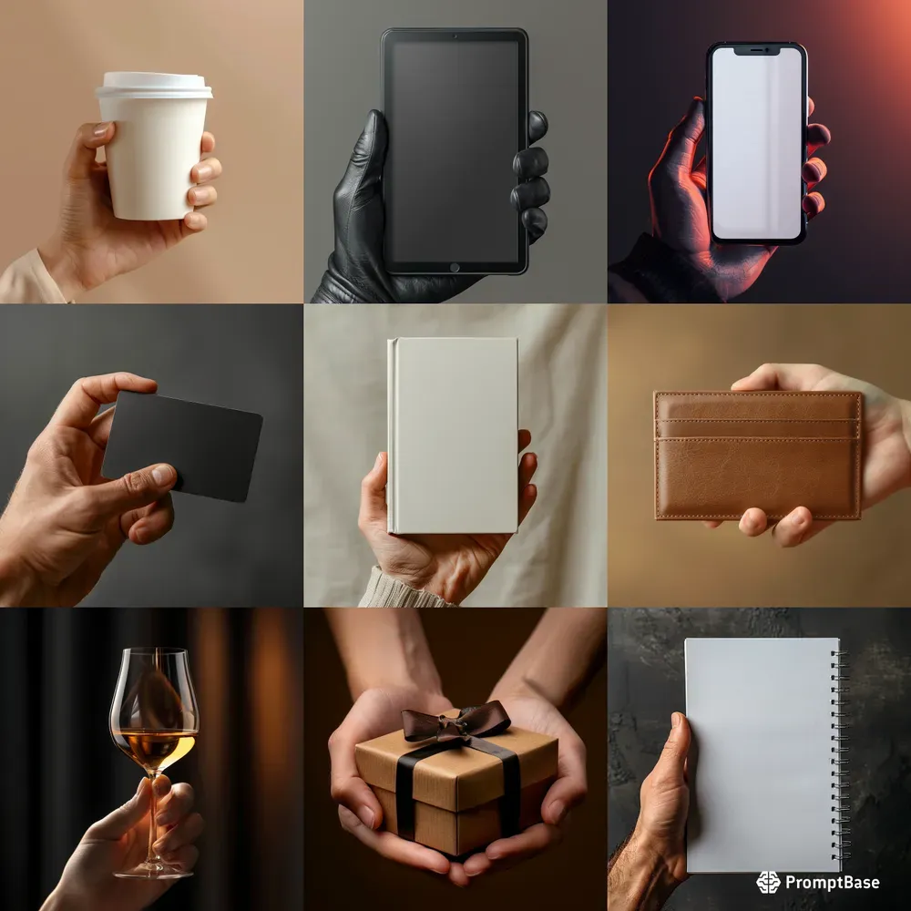 Realistic Hand Mockups Midjourney Prompt | PromptBase