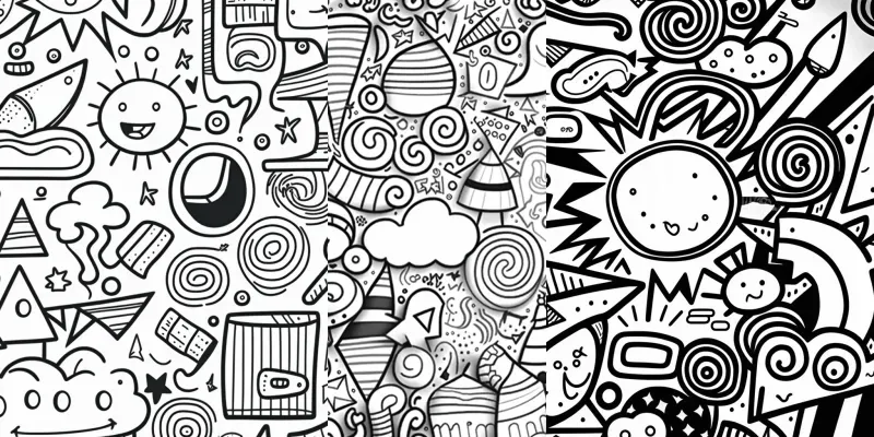 Coloring Doodle Pattern Pages Midjourney Prompt | PromptBase