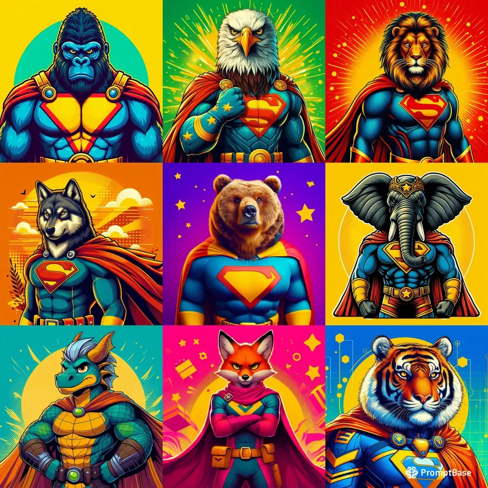 Stern Superhero Characters DALL·E Prompt | PromptBase