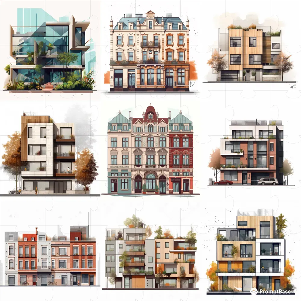 Architectural Elevations Midjourney Prompt | PromptBase