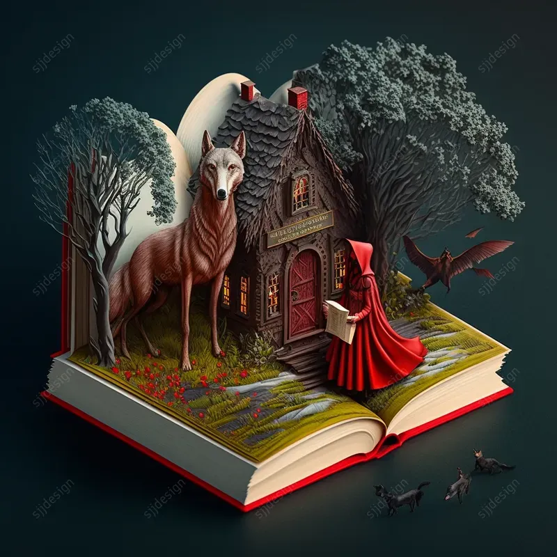 Storybook Scenes Pop Up Art Midjourney Prompt | PromptBase