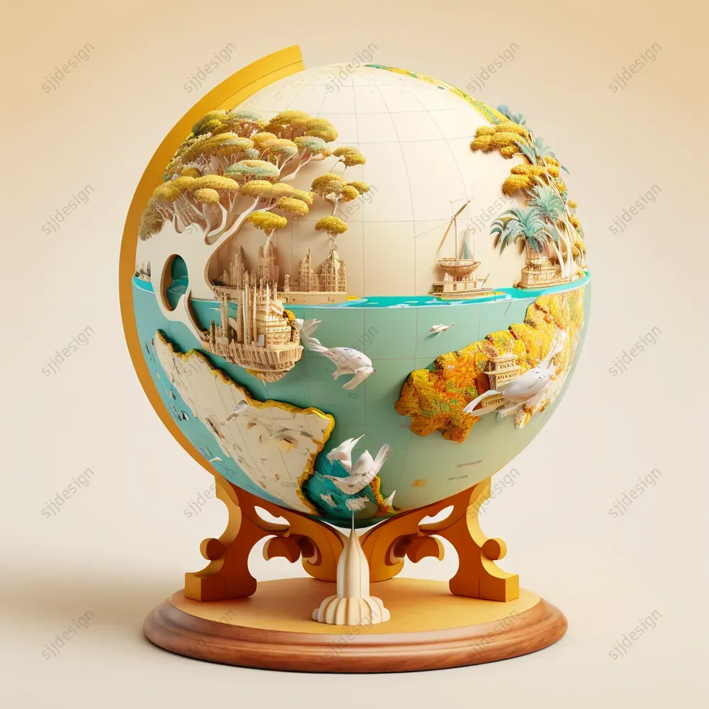 Cartography Globes In Creative Style Midjourney Prompt | PromptBase