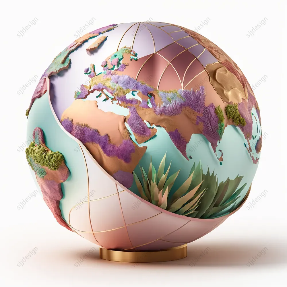 Cartography Globes In Creative Style Midjourney Prompt | PromptBase