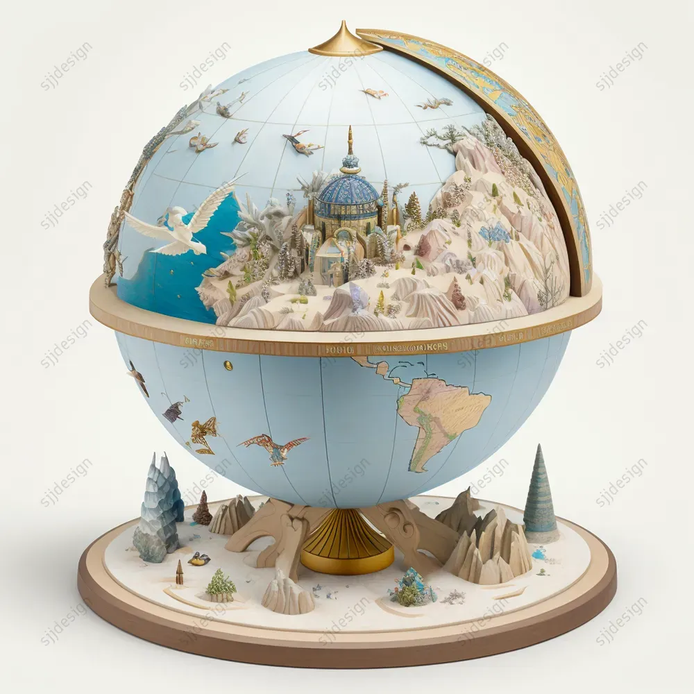 Cartography Globes In Creative Style Midjourney Prompt | PromptBase