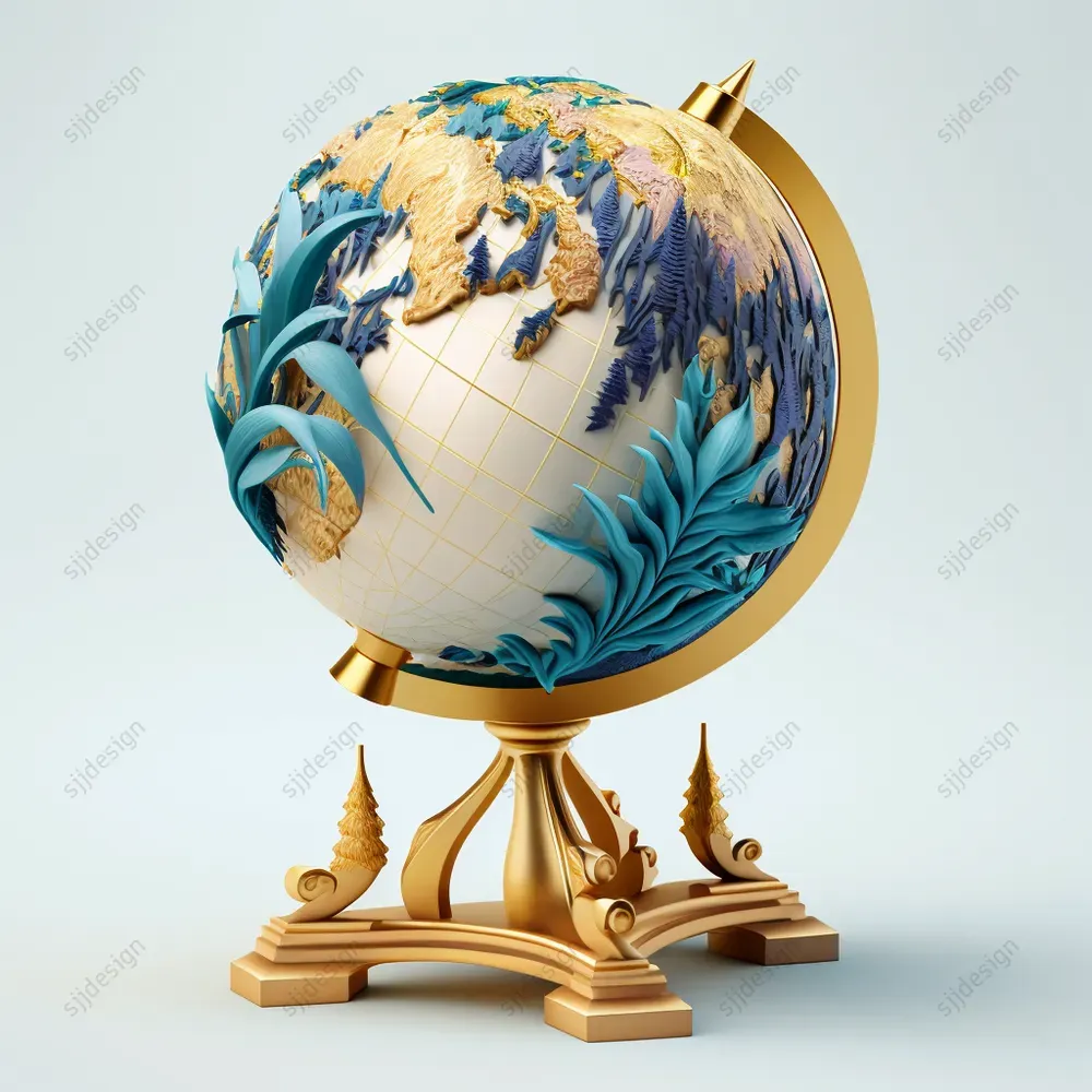 Cartography Globes In Creative Style Midjourney Prompt | PromptBase