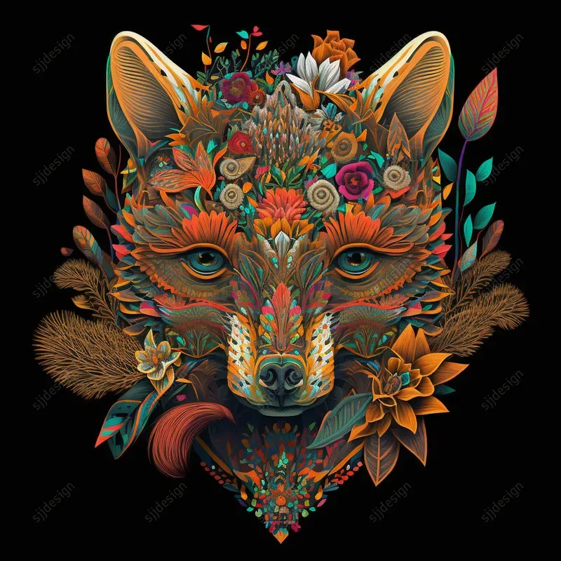 Modern Bohemian Maximalist Vector Art Midjourney Prompt | PromptBase