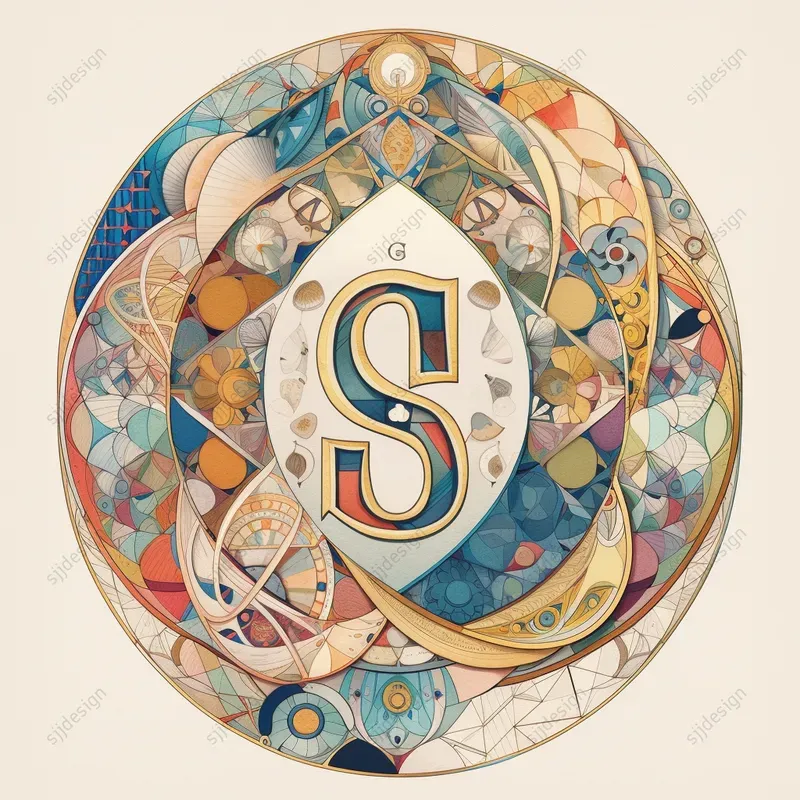 Sacred Geometric Monogram Letter Art Midjourney Prompt | PromptBase