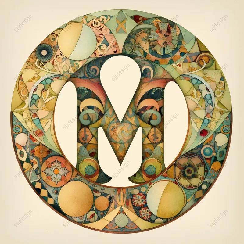 Sacred Geometric Monogram Letter Art Midjourney Prompt | PromptBase