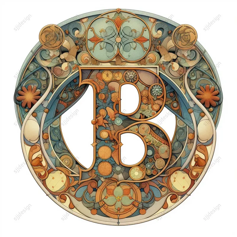 Sacred Geometric Monogram Letter Art Midjourney Prompt | PromptBase