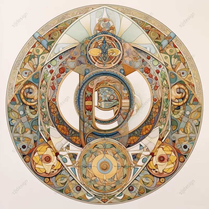 Sacred Geometric Monogram Letter Art Midjourney Prompt | PromptBase
