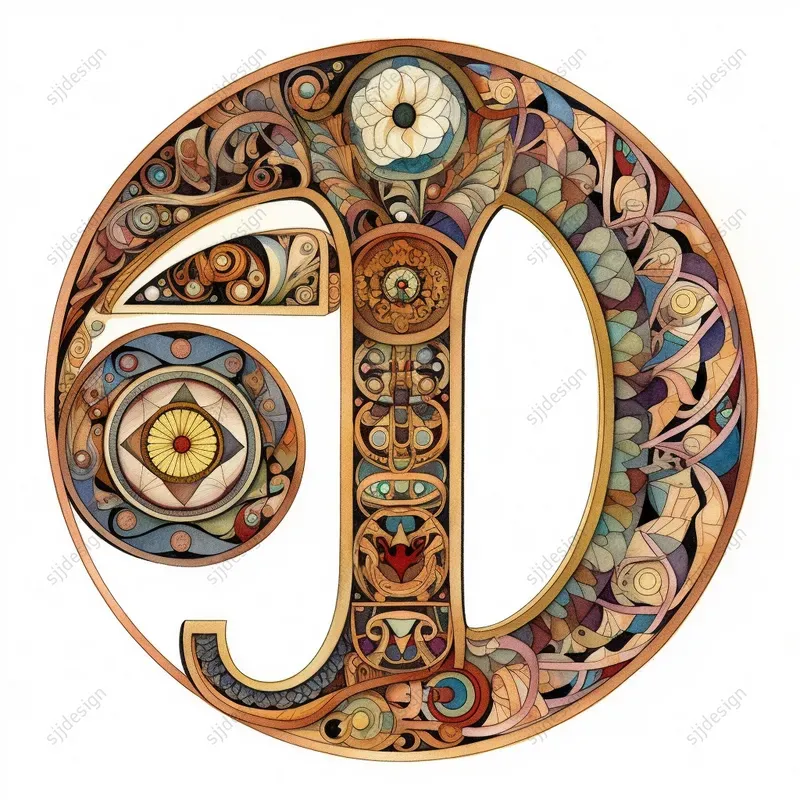 Sacred Geometric Monogram Letter Art Midjourney Prompt | PromptBase