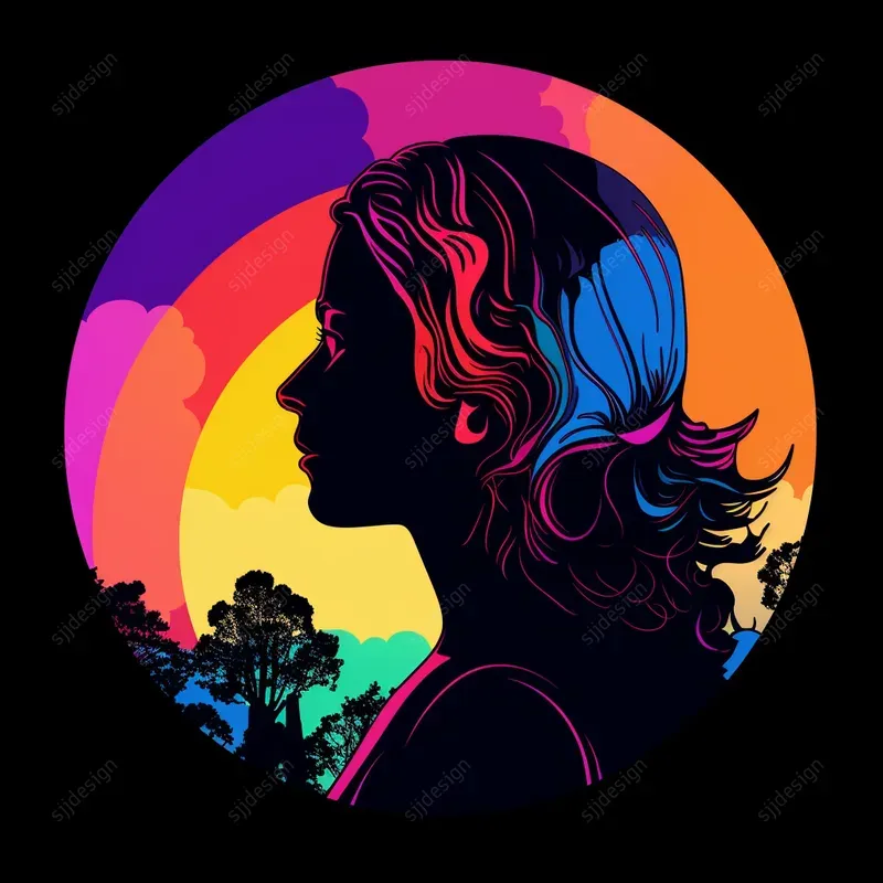 Circular Silhouette Avatar Vector Logos Midjourney Prompt | PromptBase