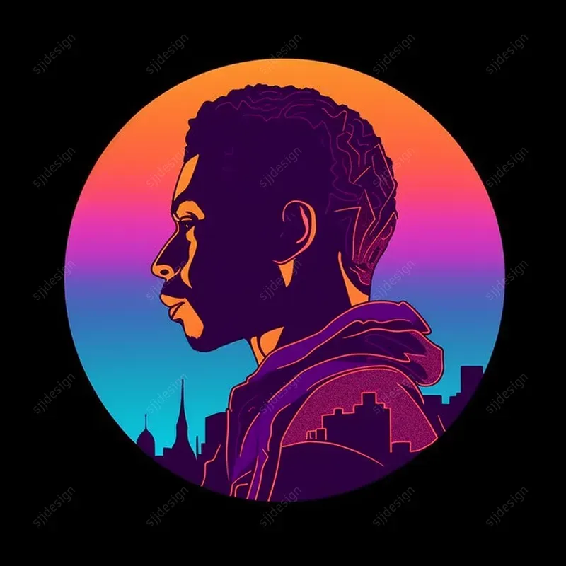 Circular Silhouette Avatar Vector Logos Midjourney Prompt | PromptBase