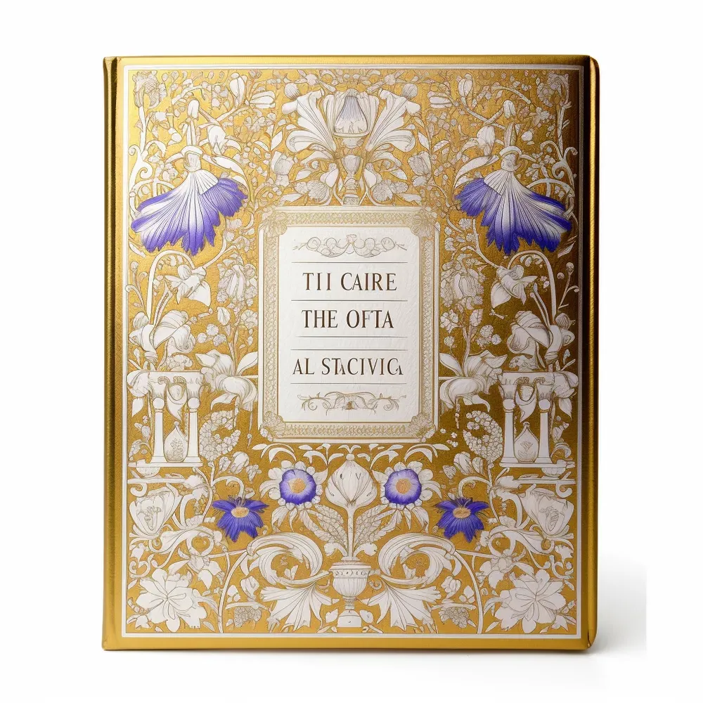 Foil Embossed Book Covers With Labels Midjourney Prompt | PromptBase