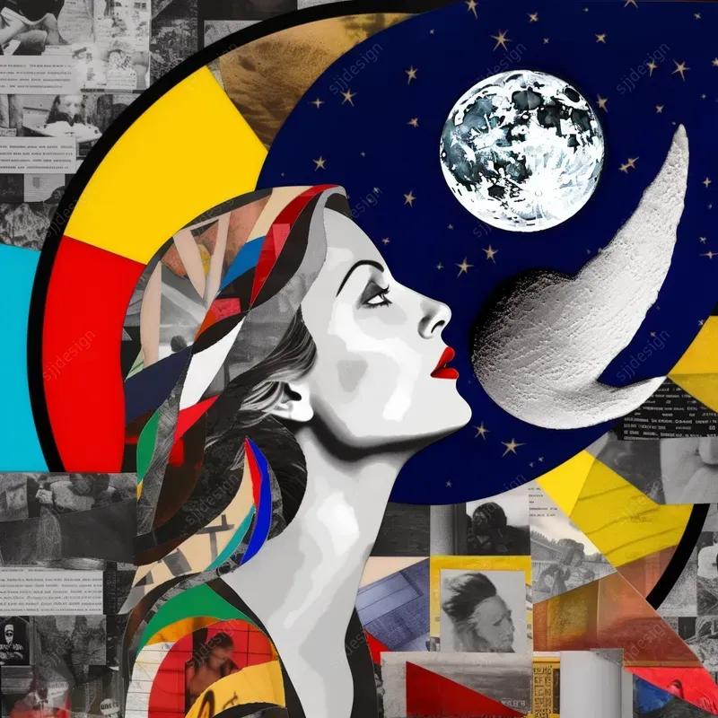 Cubist Collages In Primary Colors Midjourney Prompt | PromptBase