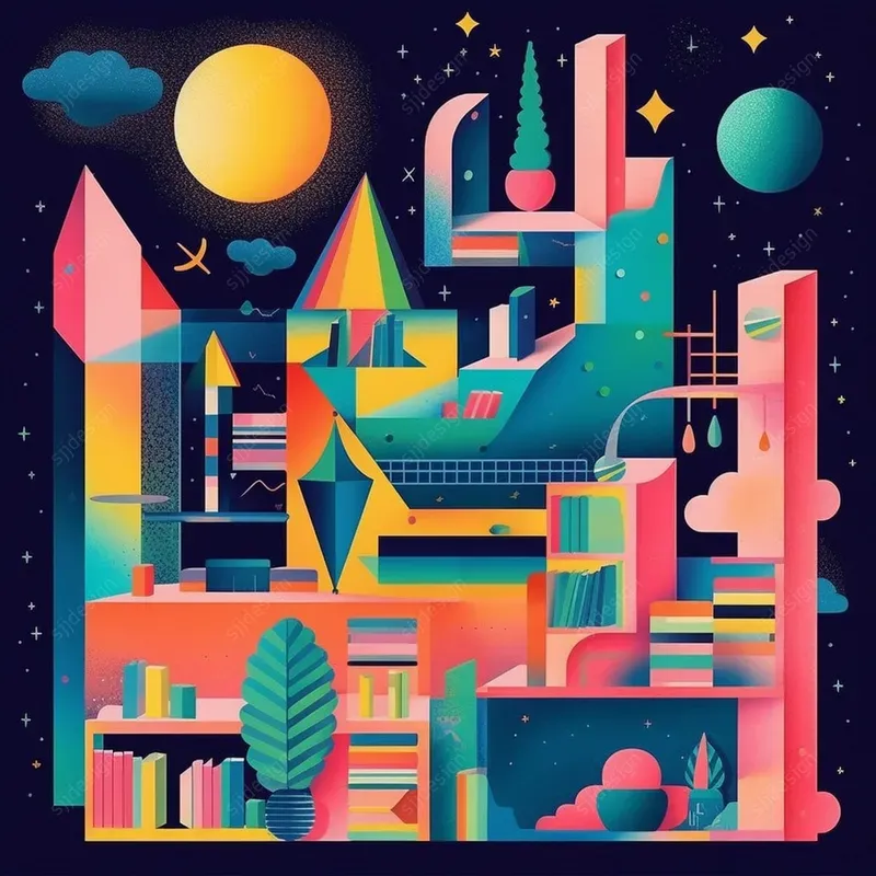 Geometric Pixel Poems Midjourney Prompt | PromptBase