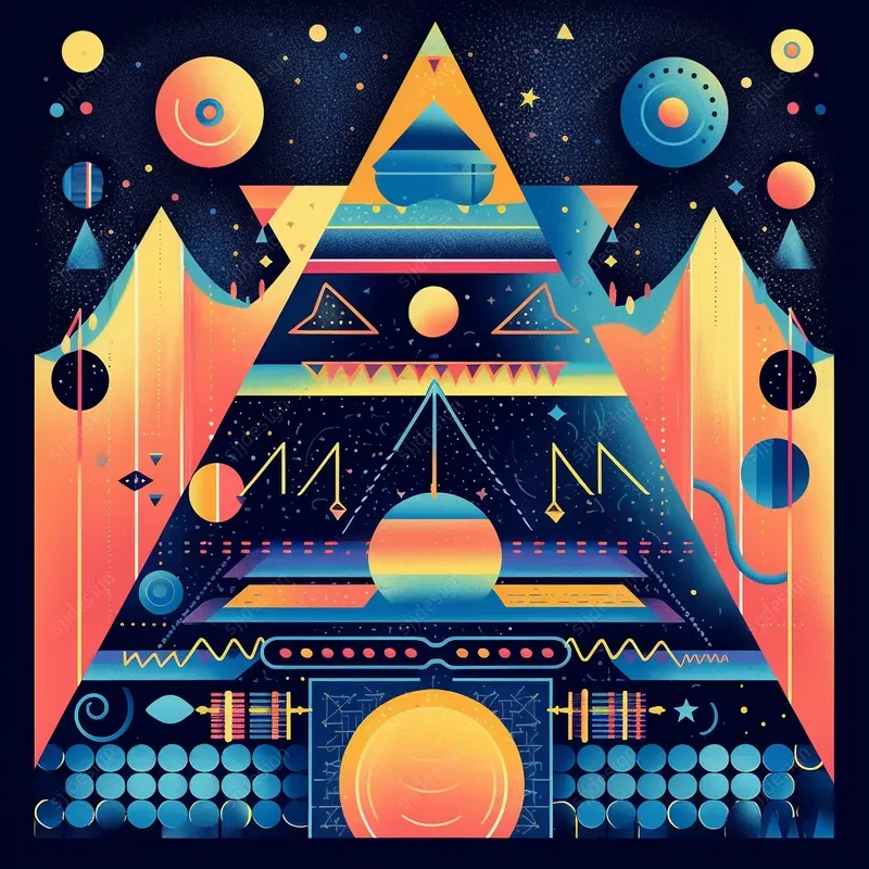 Geometric Pixel Poems Midjourney Prompt | PromptBase