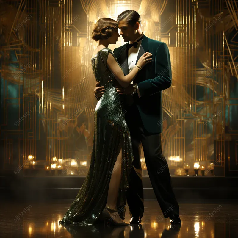 Gilded Deco Glam Portraits Midjourney Prompt | PromptBase