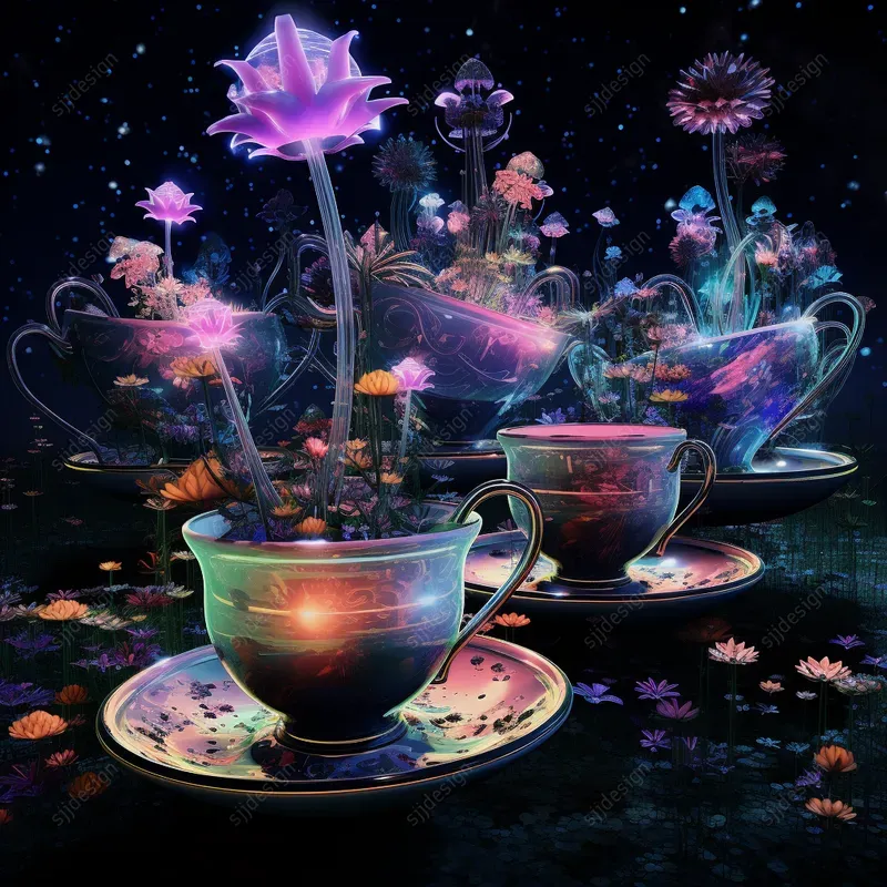 Electro Flora Fusions Midjourney Prompt | PromptBase